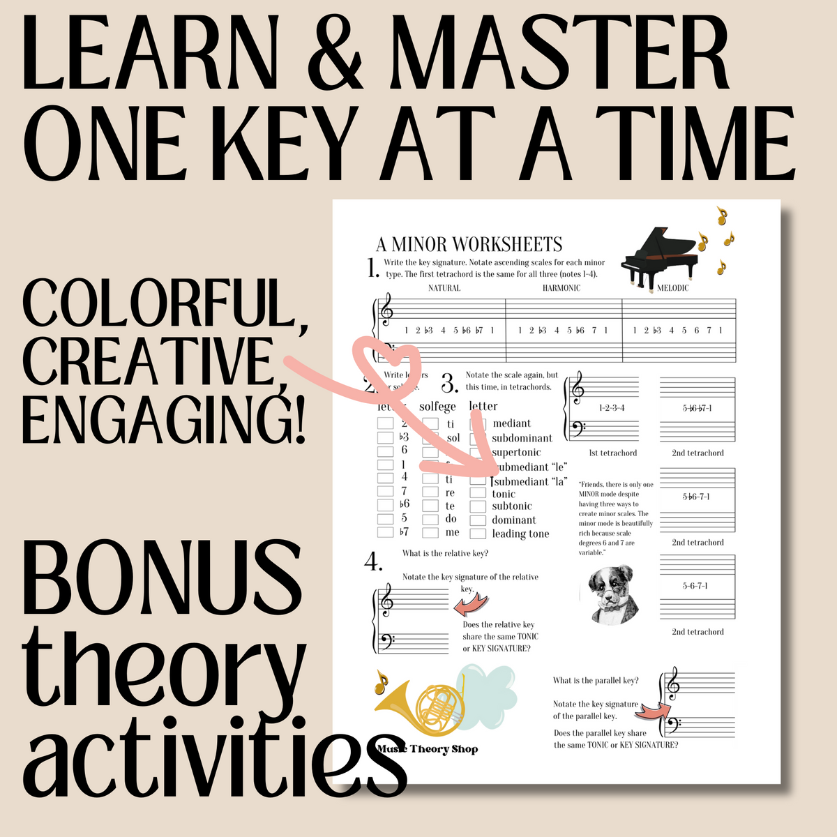 Music Theory Worksheets | 30 Weeks of Music Theory Assignments, Learn ...