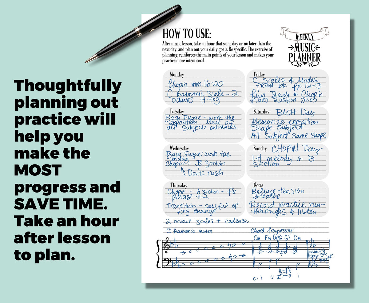 Weekly & Monthly Planner PRINTABLE, Digital Planner, GoodNotes, Music ...