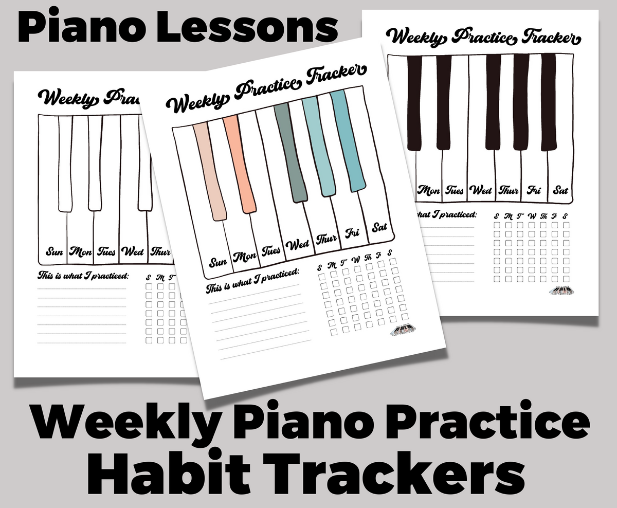 Piano Practice Tracker, Weekly Habit Tracker, Music Practice, Printabl ...