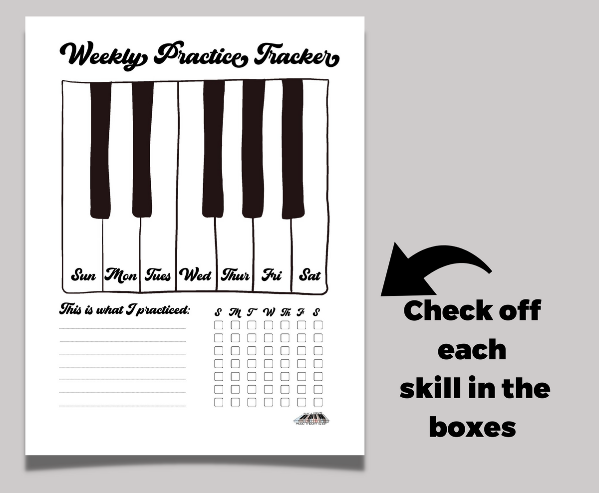 Piano Practice Tracker, Weekly Habit Tracker, Music Practice, Printabl ...
